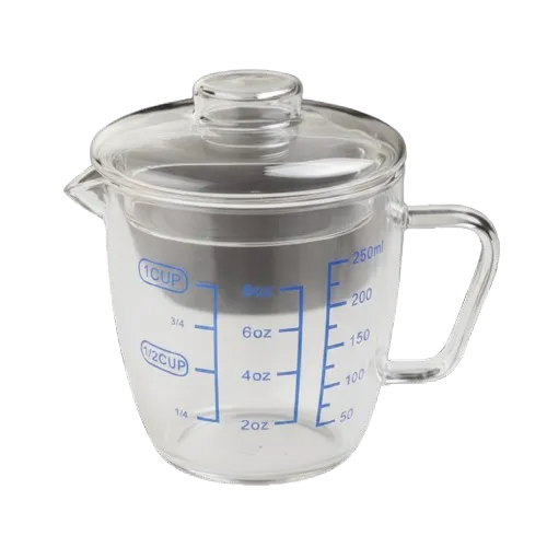Gelas Teko Susu Kopi Milk Jug Borosilicate Glass Pitcher Flat Lid 250ml ...